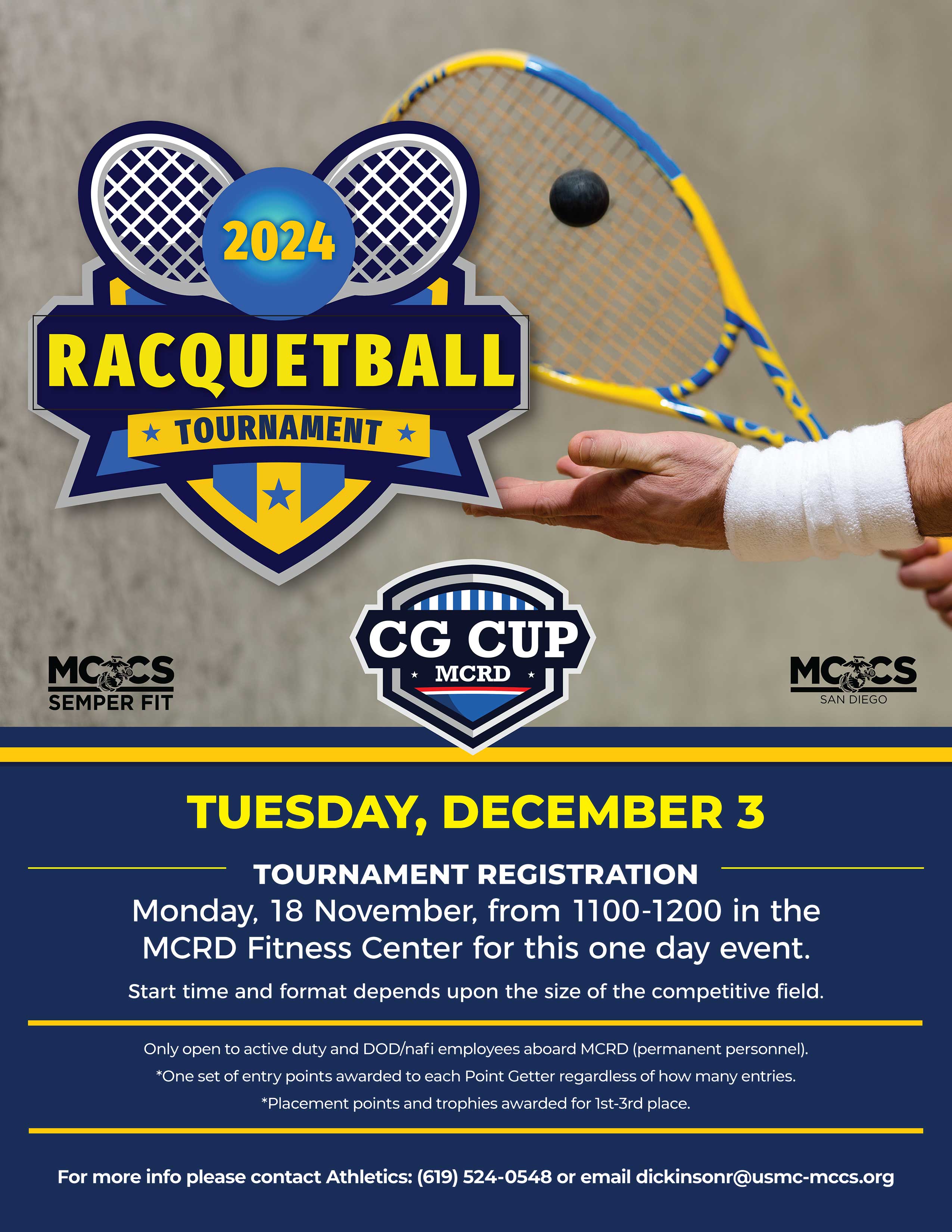 MCCS Registration for Racquetball Tournament
